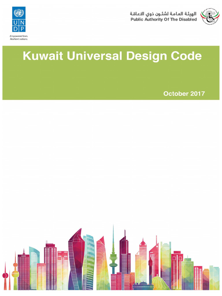 Kuwait Universal Design Code Overview | PDF | Sidewalk | Pedestrian ...