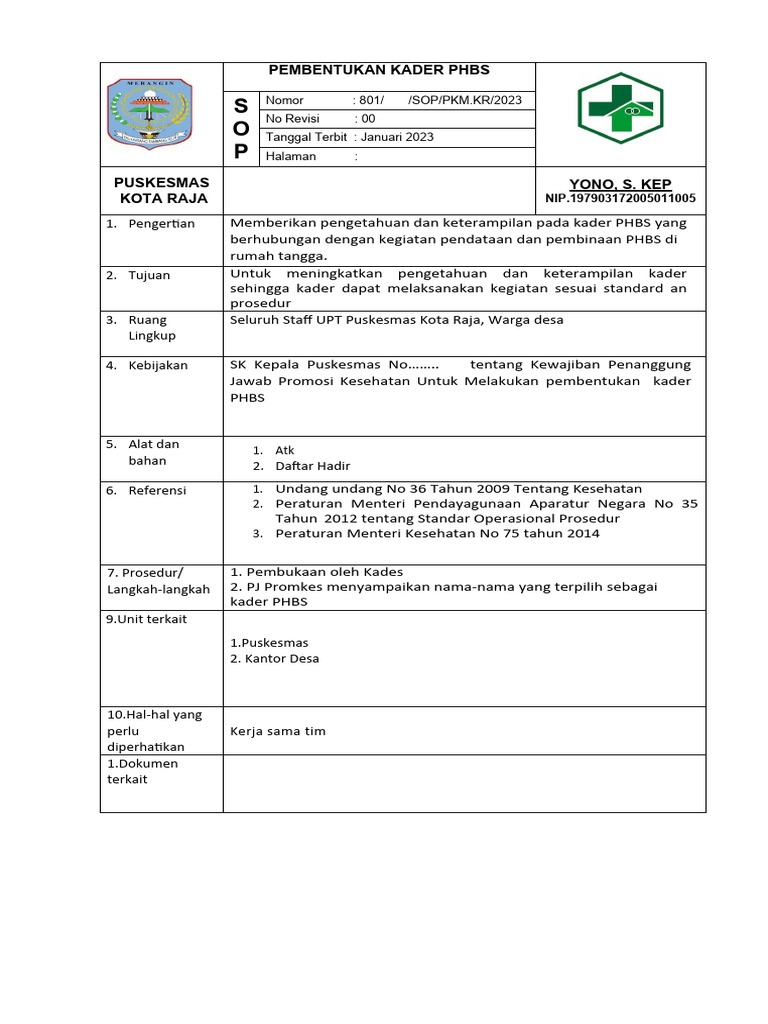 Pembentukan Kader PHBS Per Posyandu 1 | PDF | Sains & Matematika