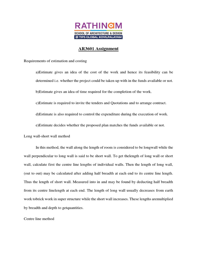 AR3601-Estimation Assignment | PDF | Depreciation | Book Value