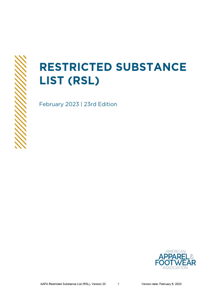 RSL 23 | Download Free PDF | Chemical Substances | Textiles