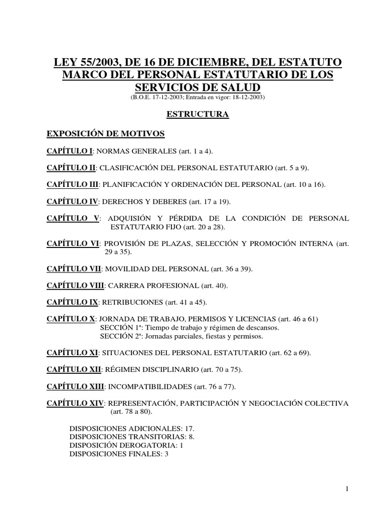 07 Resumen Estatuto Marco | PDF | Derecho laboral | Tiempo de trabajo