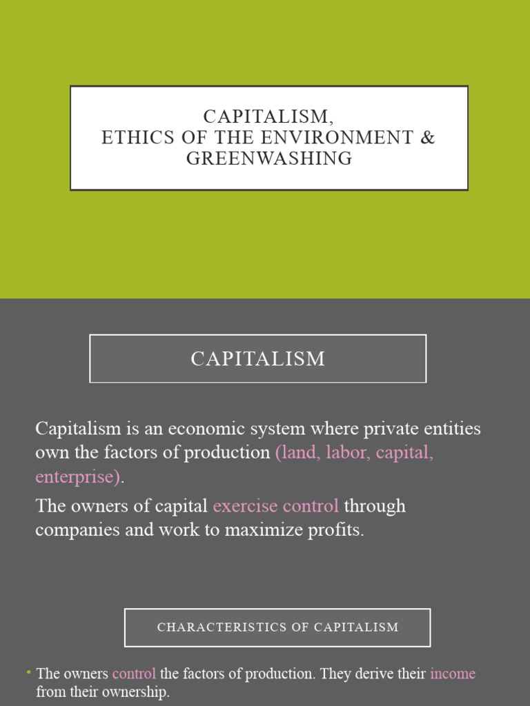Capitalism, Environment Ethics & Greenwashing | PDF | Capitalism ...