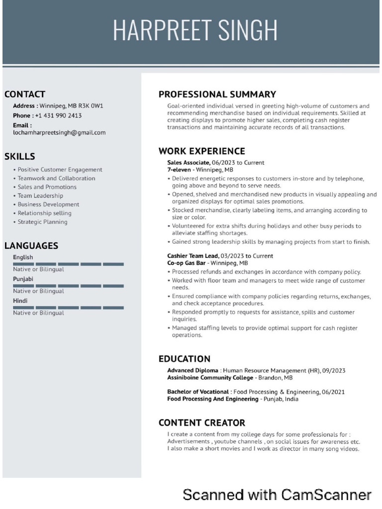 Harpreet Singh's Resume2024 | PDF