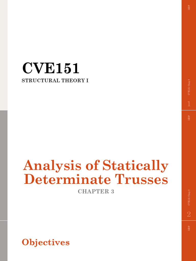 Cve151 Chap3 Analysis Of Statically Determinate Trusses Pdf Truss Applied And