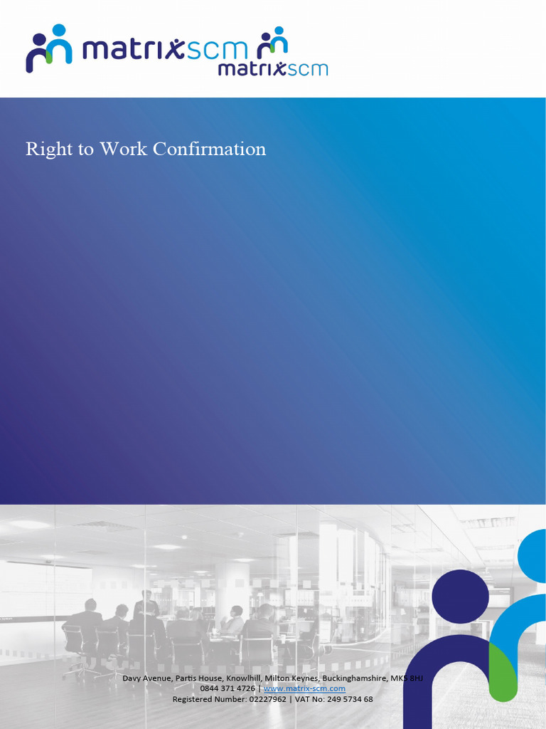 Matrix Right To Work Form (Nov 22) | PDF | Government And Personhood ...
