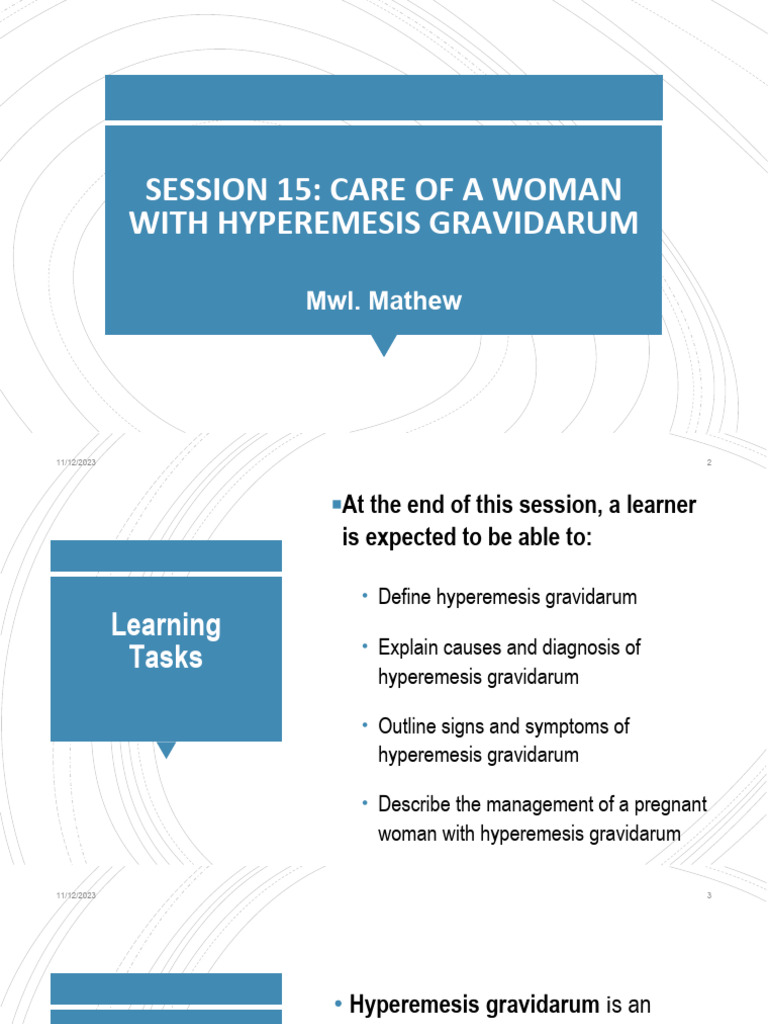Session 15 Hyperemesis Gravidarum | PDF | Clinical Medicine | Medical ...