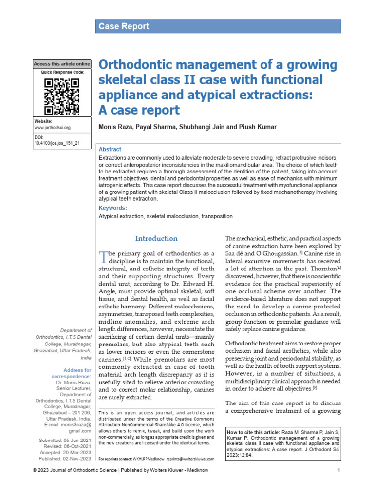 Class II Orthodontic Treatment Case Study | PDF | Orthodontics | Dentistry