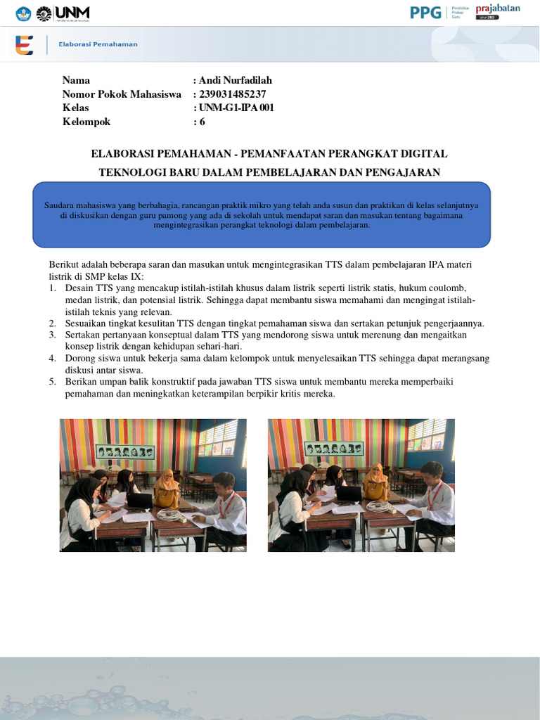 Integrasi TTS dalam Pembelajaran IPA | PDF | Karier & Perkembangan ...