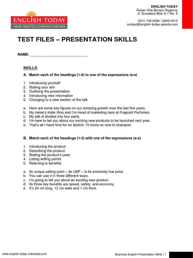 English Today - Mid Test Question - Pre Intermediate | PDF | Adverb | Noun