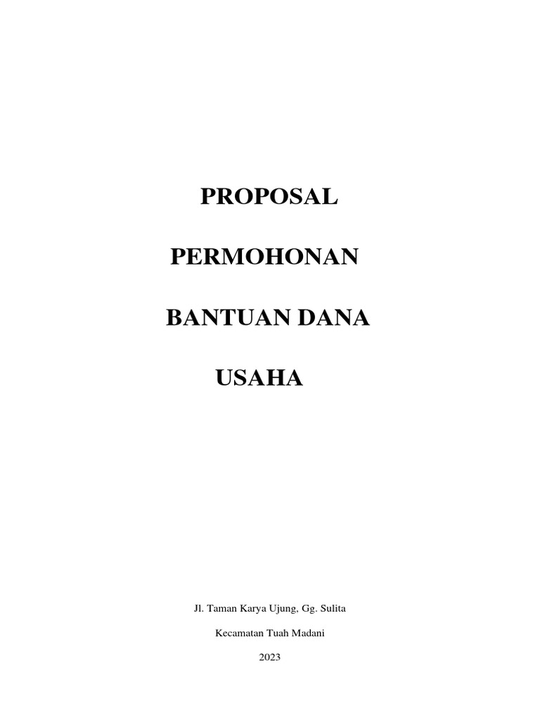 Proposal Bantuan Dana Usaha Warung | PDF