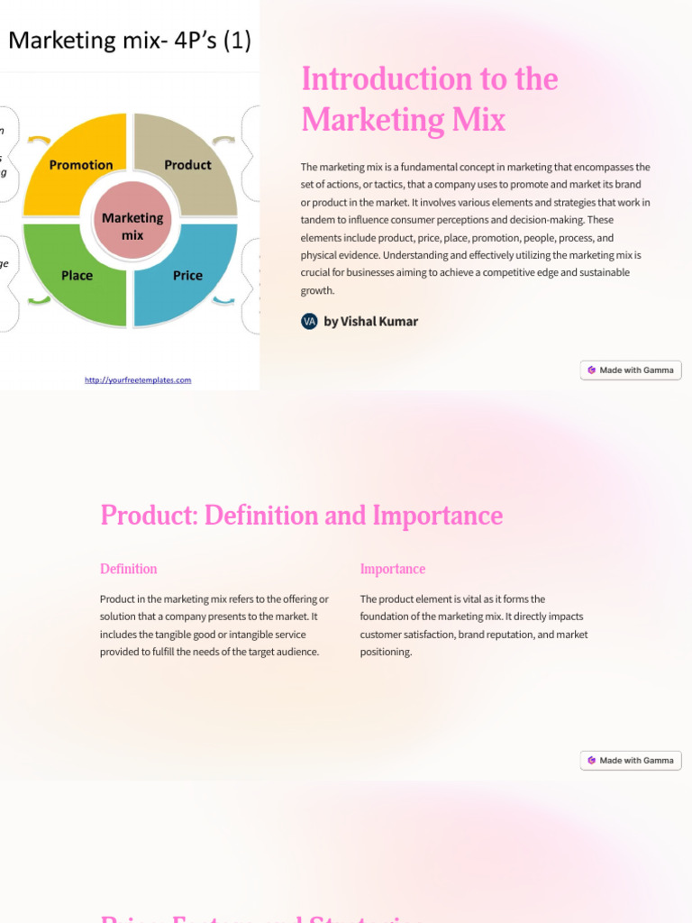 Introduction To The Marketing Mix | PDF | Marketing | Pricing