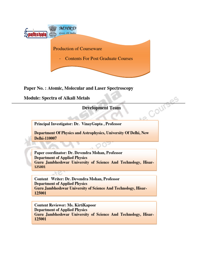 Production of Courseware - Contents For Post Graduate Courses | PDF ...