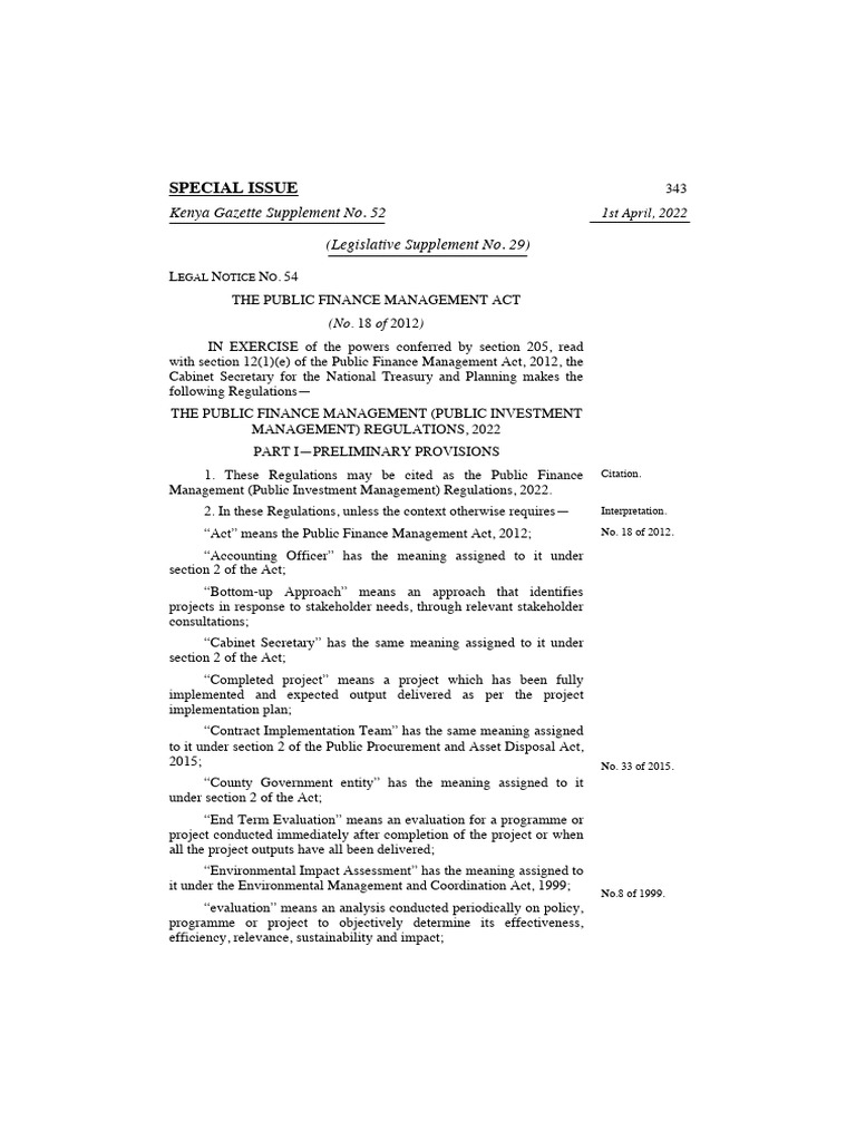 Published PIM Regulations | PDF | Feasibility Study | Government Spending