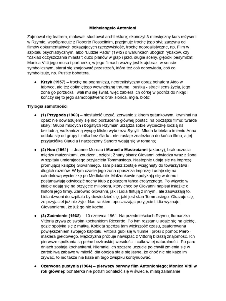 Historia Filmu 3 Notatki | PDF