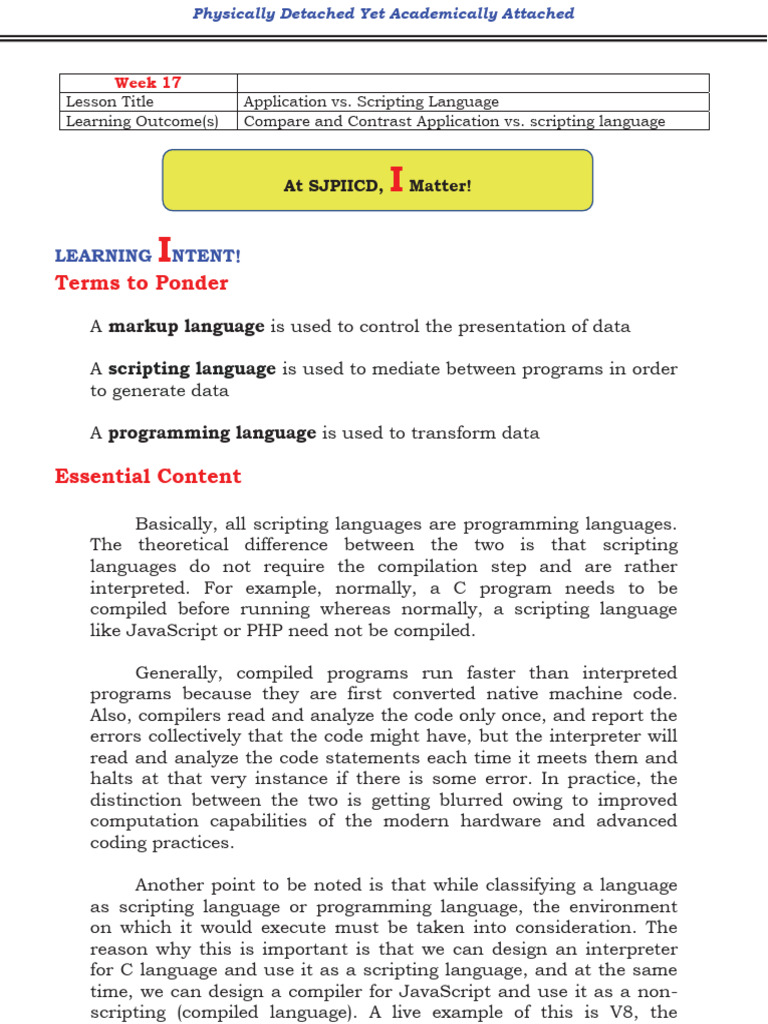 Integrative Programming Technology - Applications VS Script Writing | Download Free PDF ...