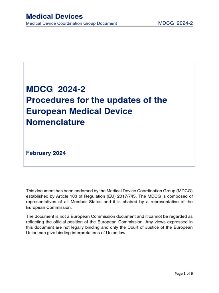 MD MDCG 2024-02 Rev-0 en | PDF | Medical Device | Medicine
