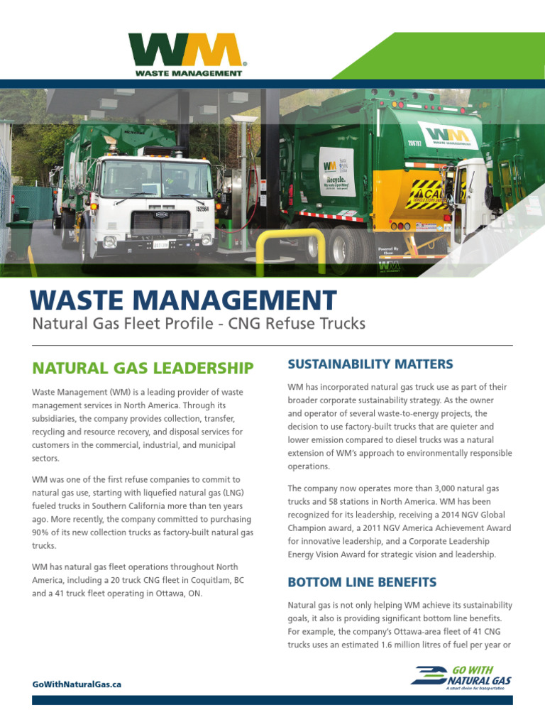 WM's Natural Gas Fleet Innovations | PDF | Natural Gas | Waste Management