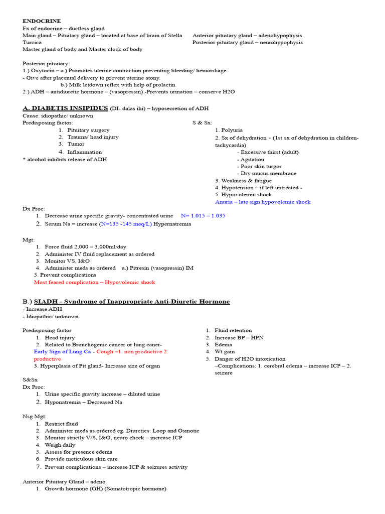 Endocrine Reviewer | Download Free PDF | Pancreas | Adrenal Gland