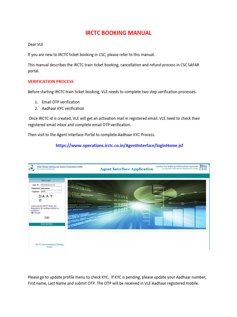 Irctc Booking Manual | PDF | Computer Access Control | Applications Of Cryptography