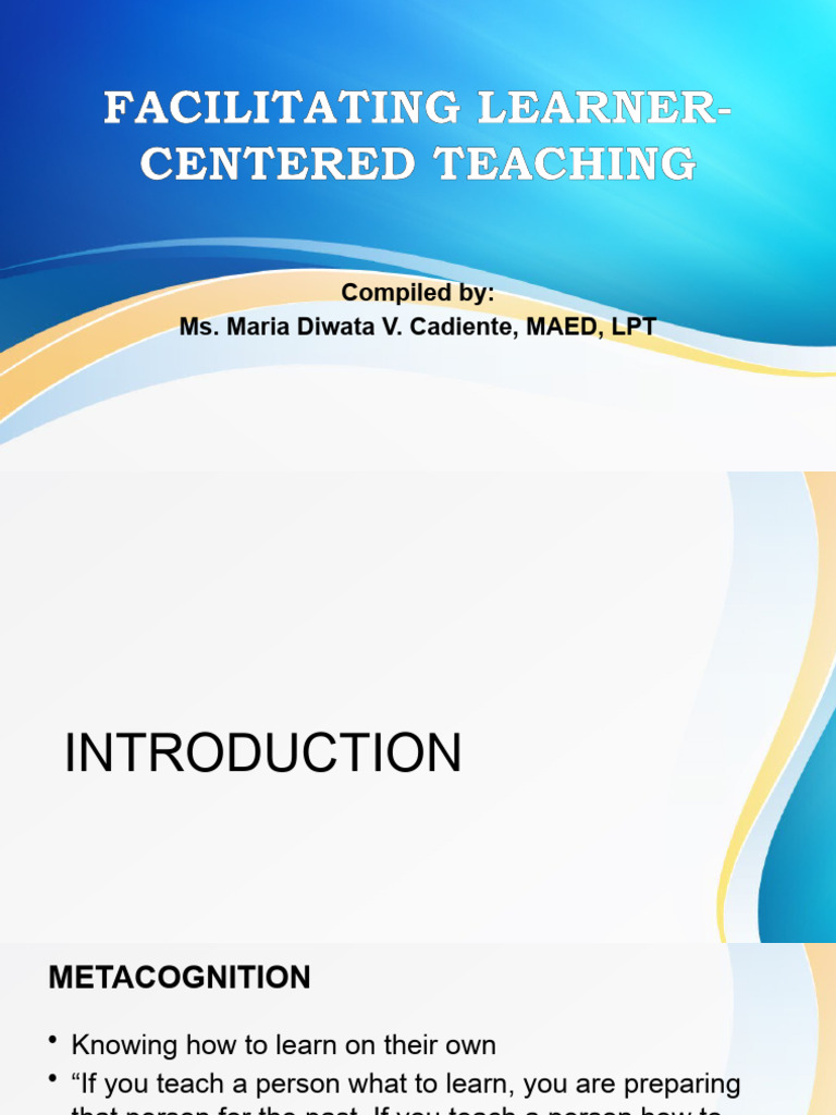 Facilitating Learner Pdf Learning Motivational