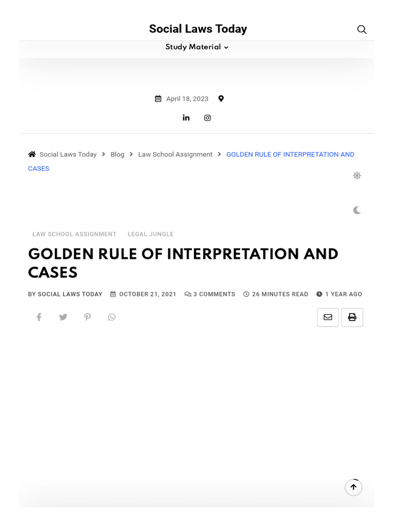 Golden Rule of Statutory Interpretation | PDF | Statutory ...