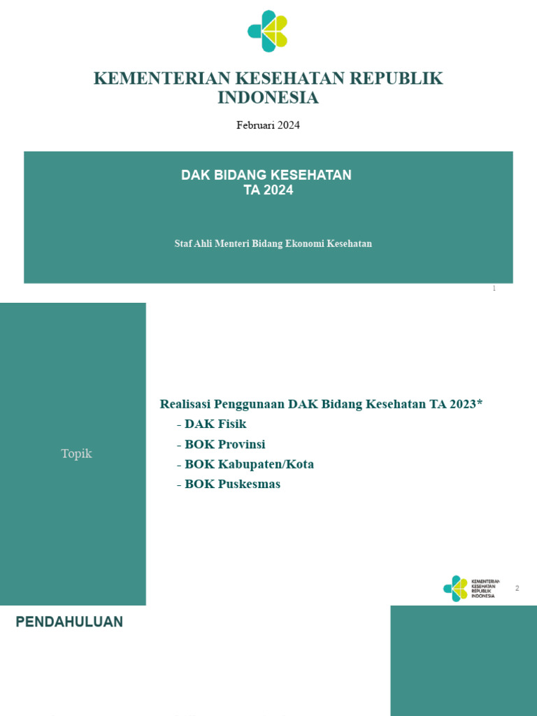 Staf Ahli Mentri Pointers Sosialisasi Juknis Dak 2024 | PDF