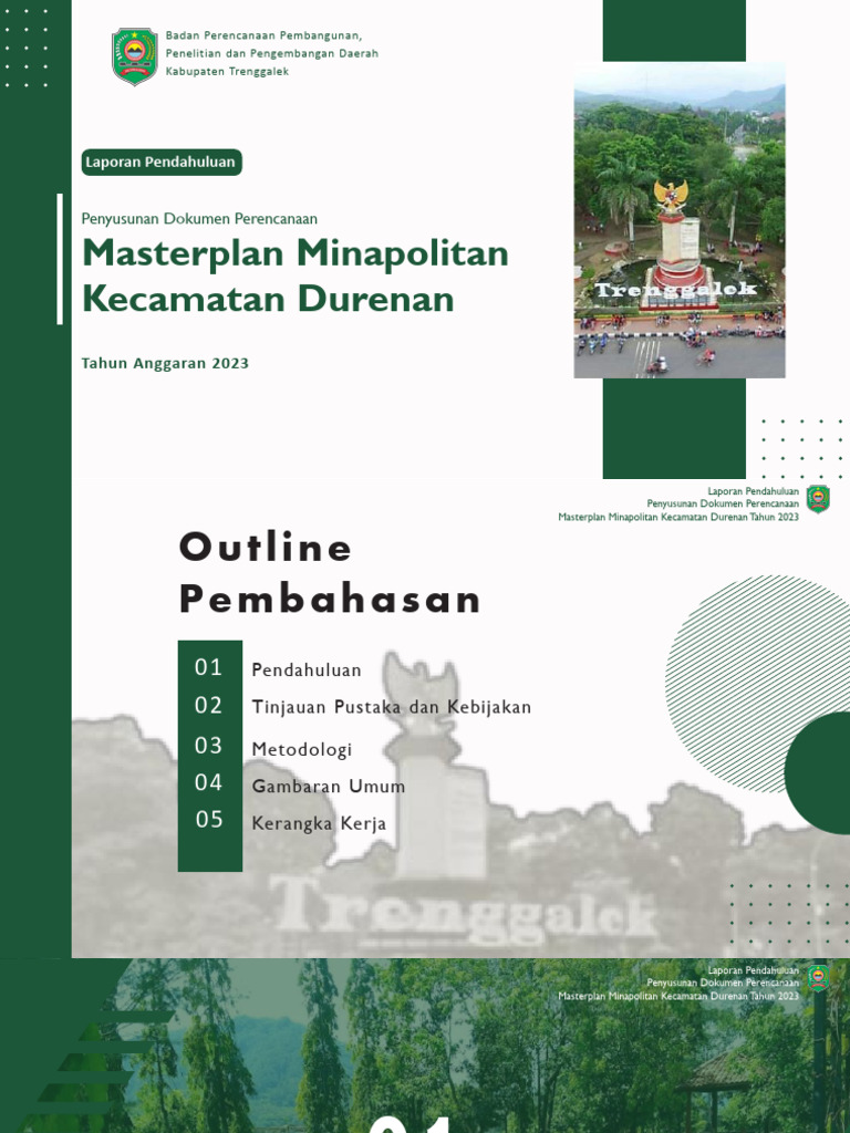 Laporan Pendahuluan - Masterplan Minapolitan Kecamatan Durenan (03102023) | PDF