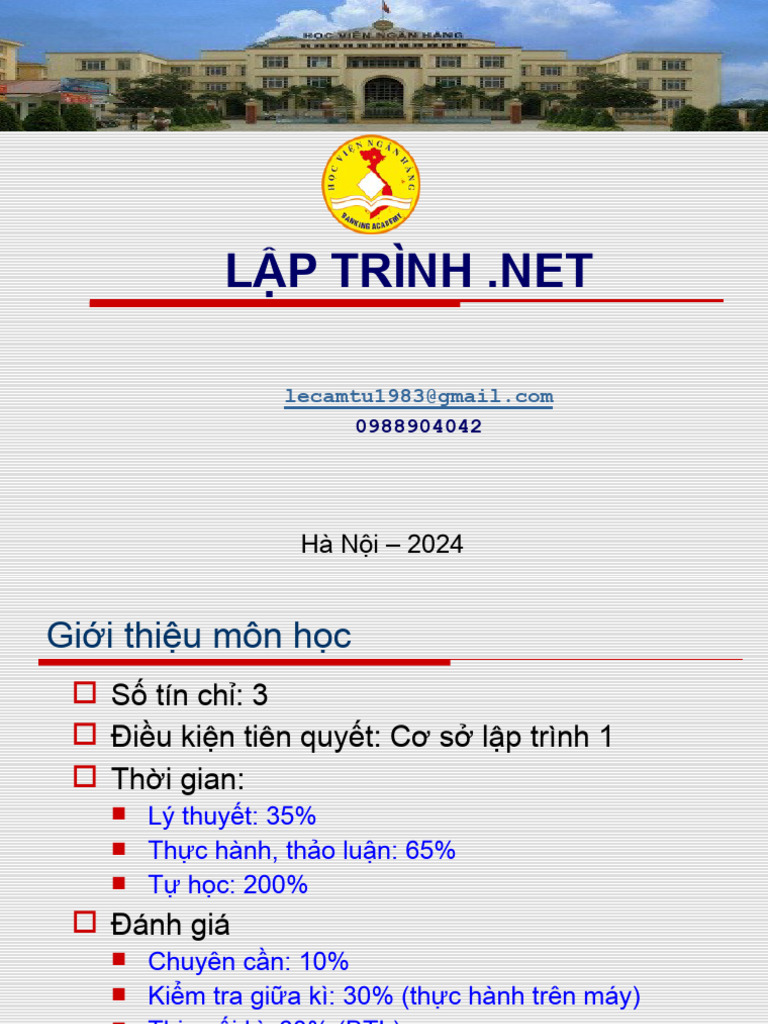 C00-Gioi Thieu Mon Hoc | PDF