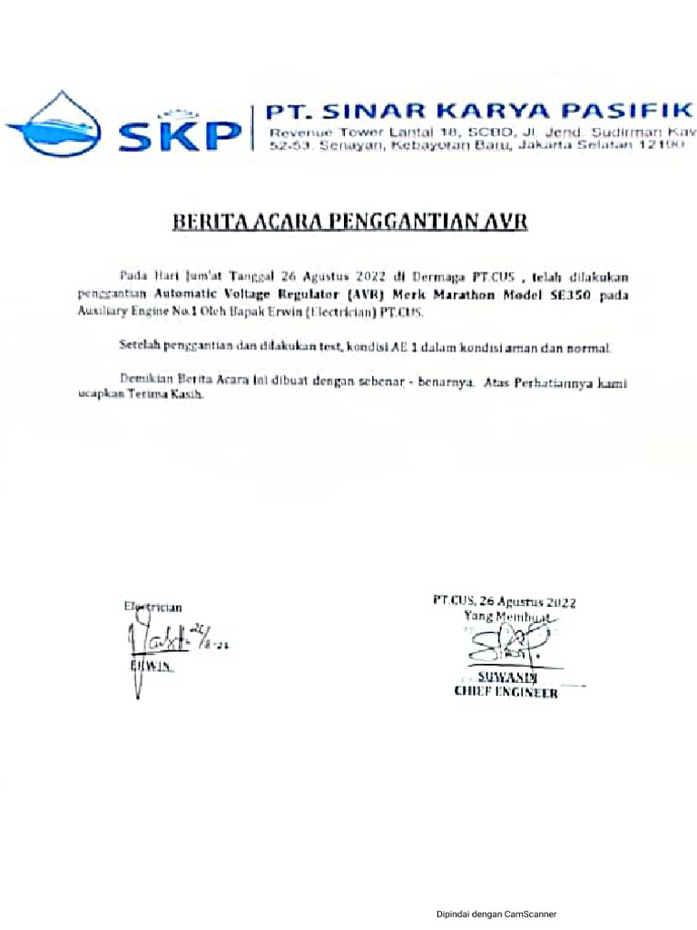 BA Penggantian AVR | PDF