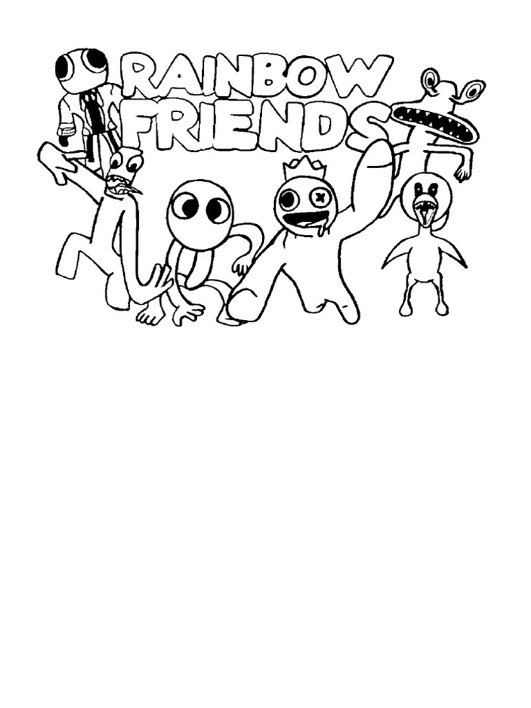 Rainbow Friends Pagini de Colorat - Imprimabile Gratuite Și Ușoare | PDF