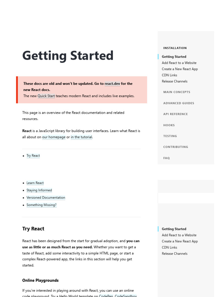 Getting Started – React | PDF | Websites | Html