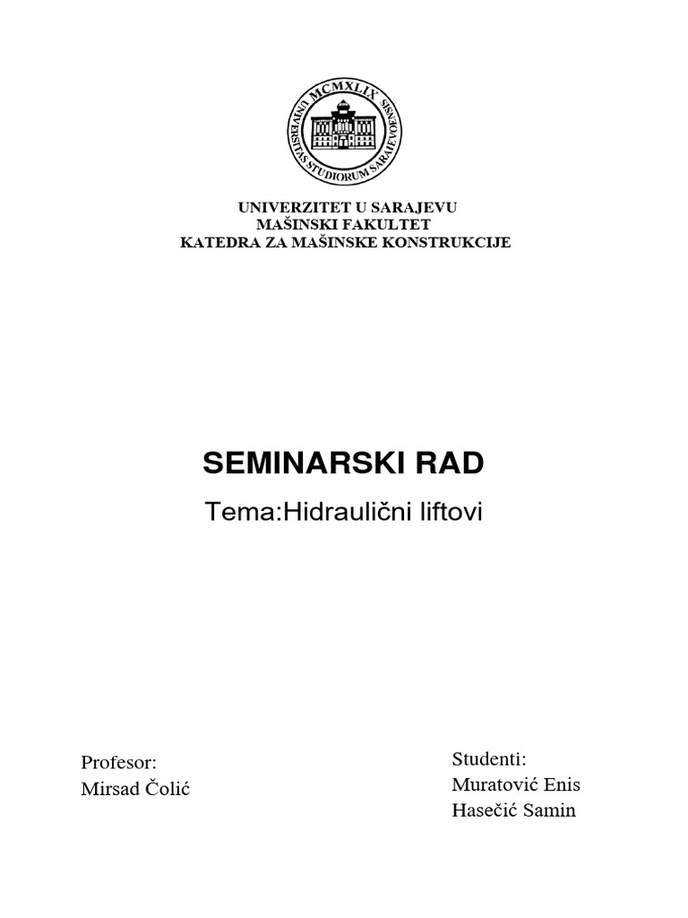 Seminarski Liftovi | PDF