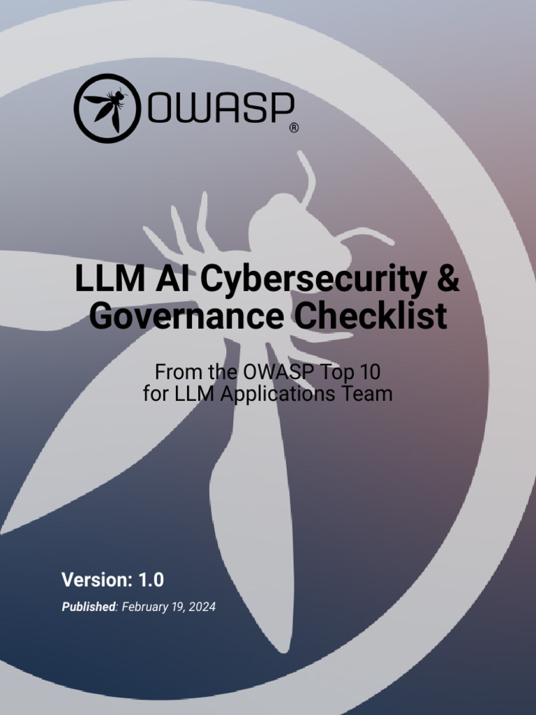 Llm Ai Cybersecurity Governnace Checklist | PDF