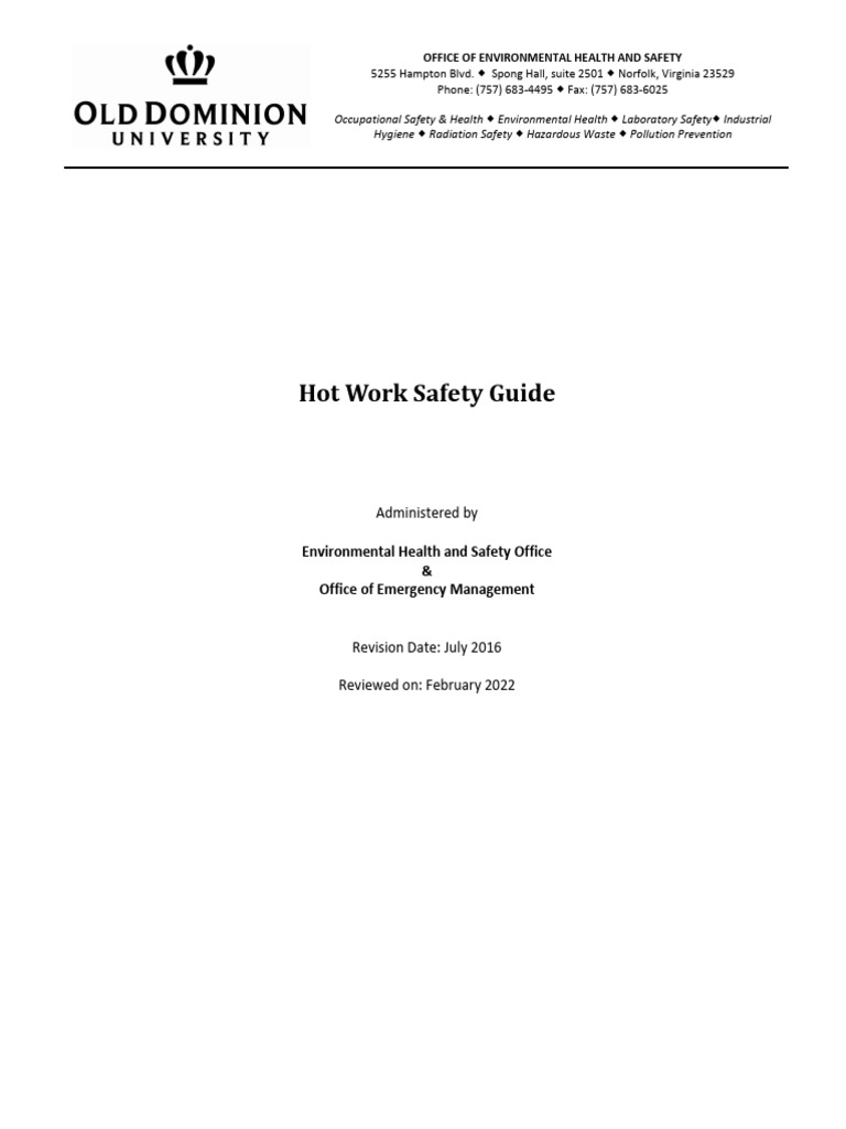 Hot Work Safety Guide | Download Free PDF | Welding | Construction