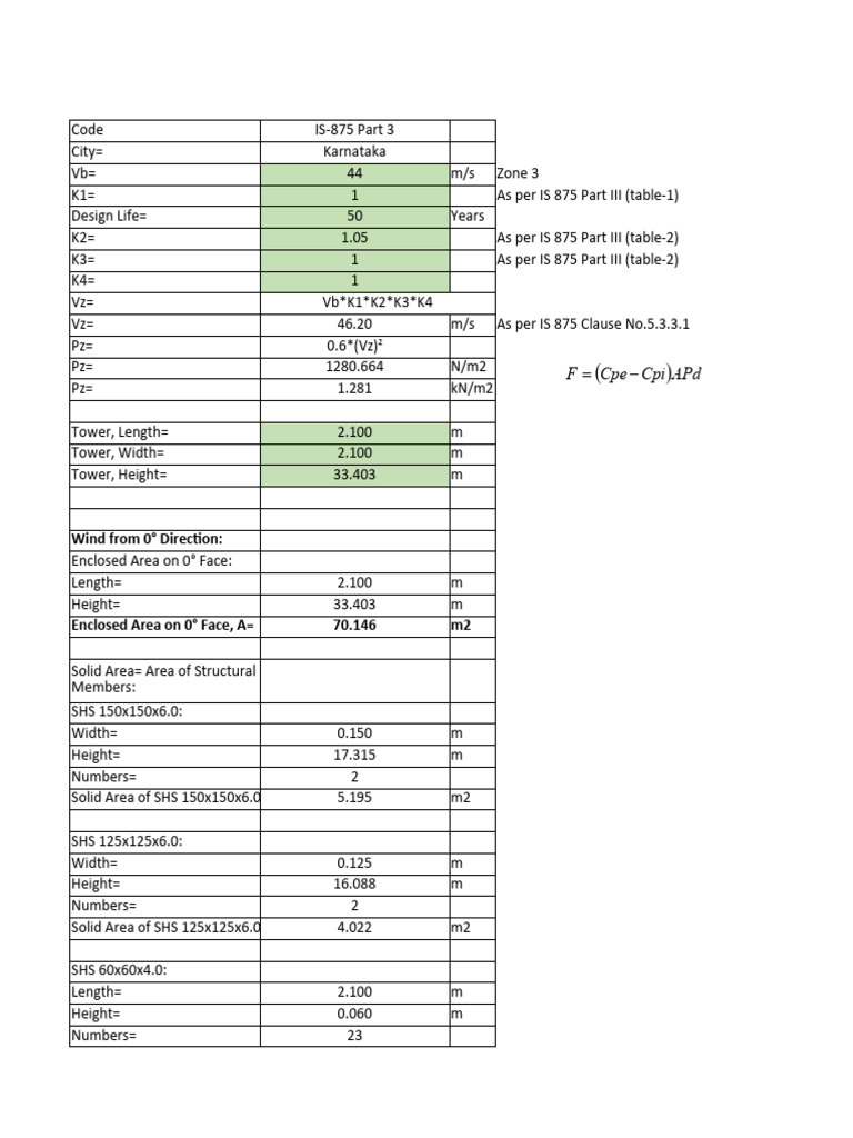 Wind Load For Lattice Towers | PDF | Applied And Interdisciplinary Physics