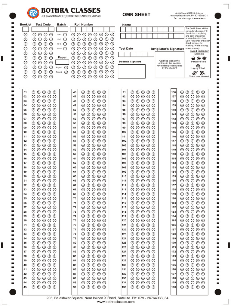 Neet Omr Sheet - 180 - 2022 | PDF | Text | Computing