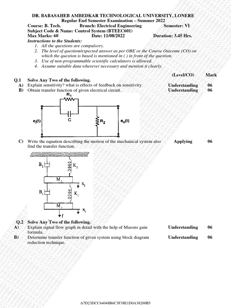 Btech Ee 6 Sem Control System Bteec601 Aug 2022 | Download Free PDF ... Btech Ee 6 Sem Control System Bteec601 Aug 2022 | Download Free PDF ...