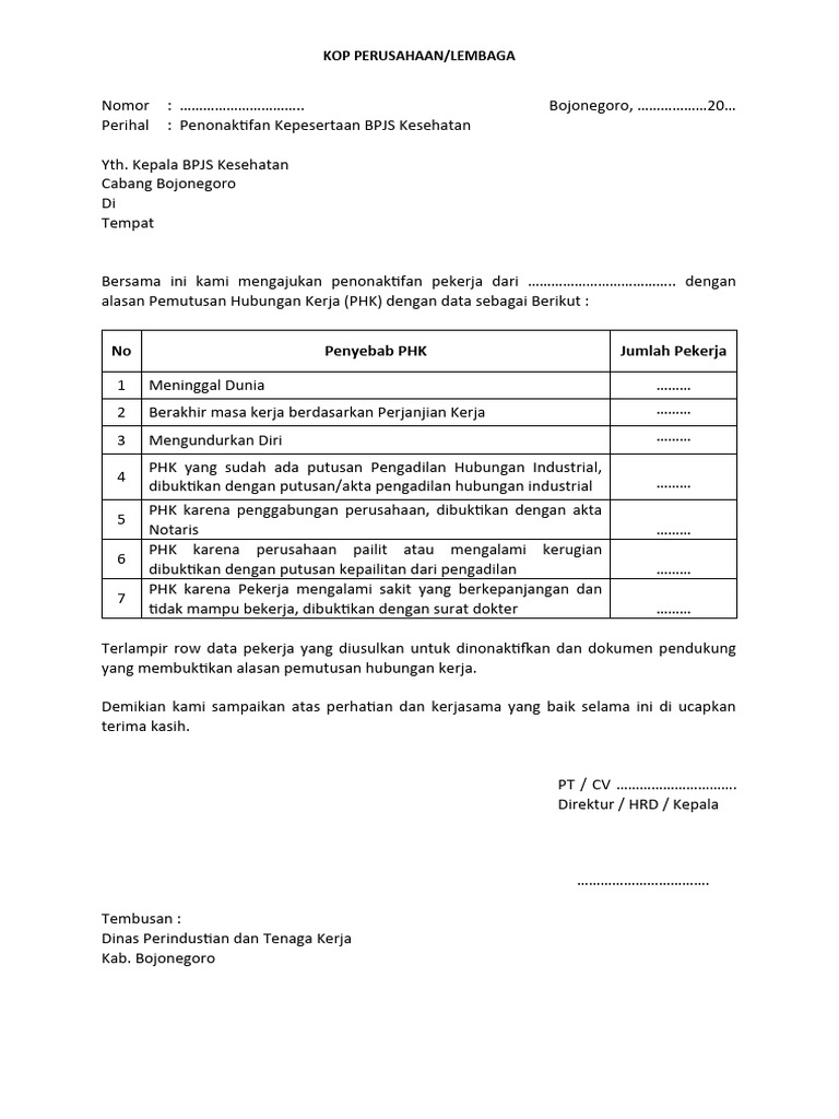 Format Usulan Penonaktifan | PDF