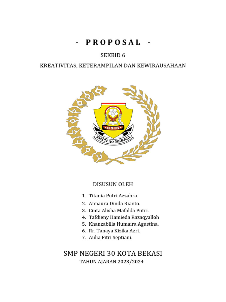 Proposal Program Kerja Sekbid 6 | PDF