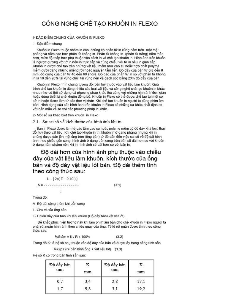 Cong Nghe Che Tao Khuon in Flexo | PDF