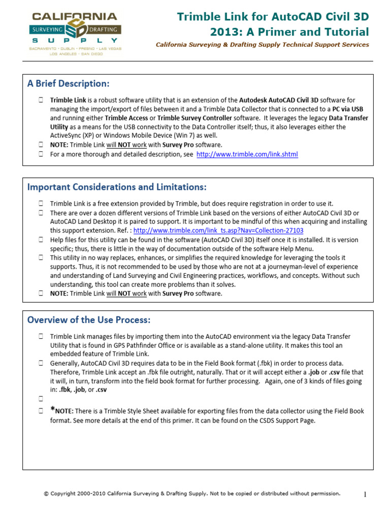 Trimble Link Primer and Tutorial DRAFT | PDF | Auto Cad | Information ...