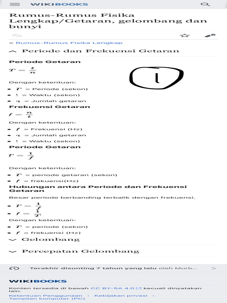 Rumus Getaran dan Gelombang Fisika | PDF | Sains & Matematika