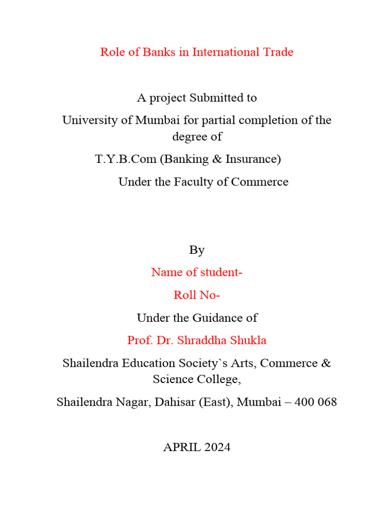 Front Pages of Project BBI | PDF