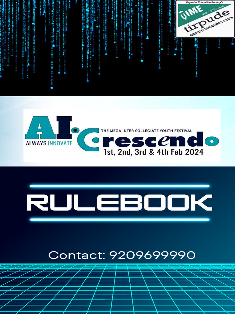 Crescendo 2024 Rulebook | PDF | Bowling (Cricket) | Entertainment