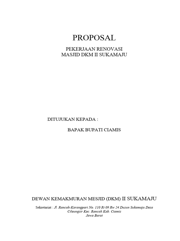 Proposal Dana Rehab Masjid Sabilunnajat UKURAN A4 | PDF