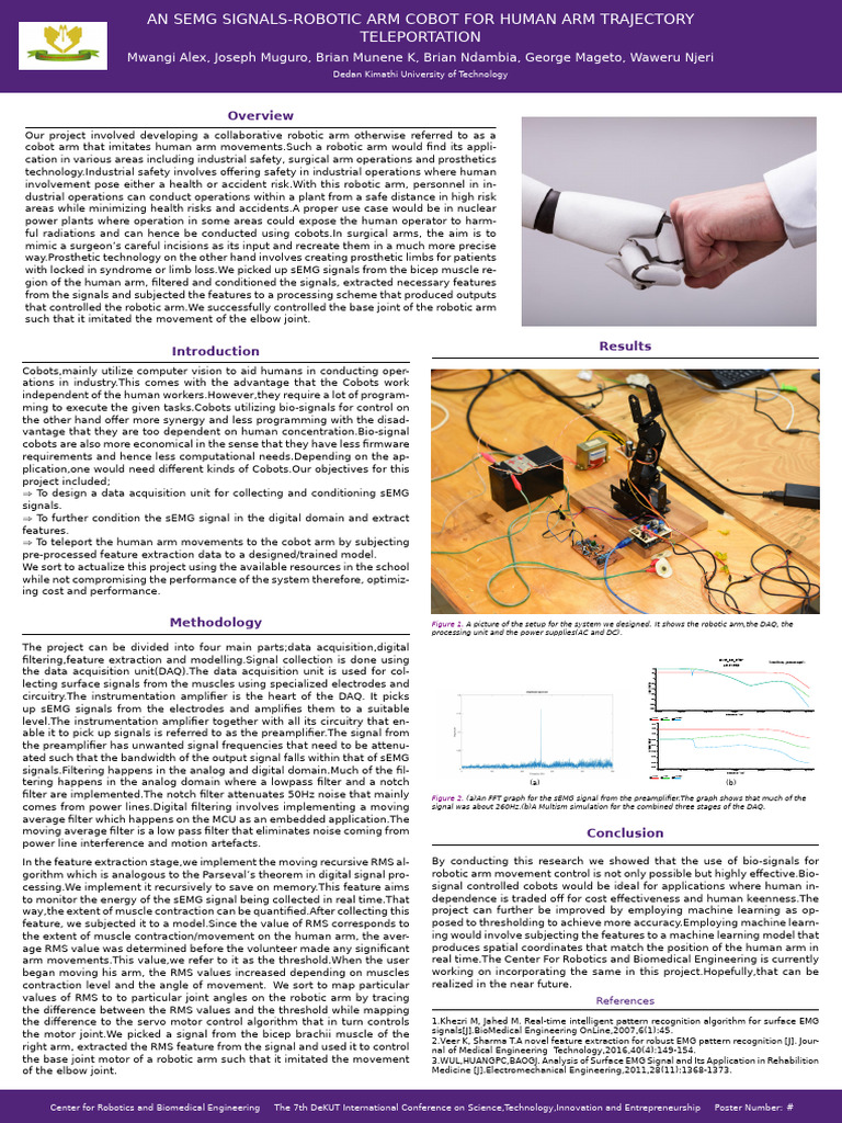 A Bio-Signal Controlled Robotic Arm Poster Presentation | PDF | Filter (Signal Processing ...