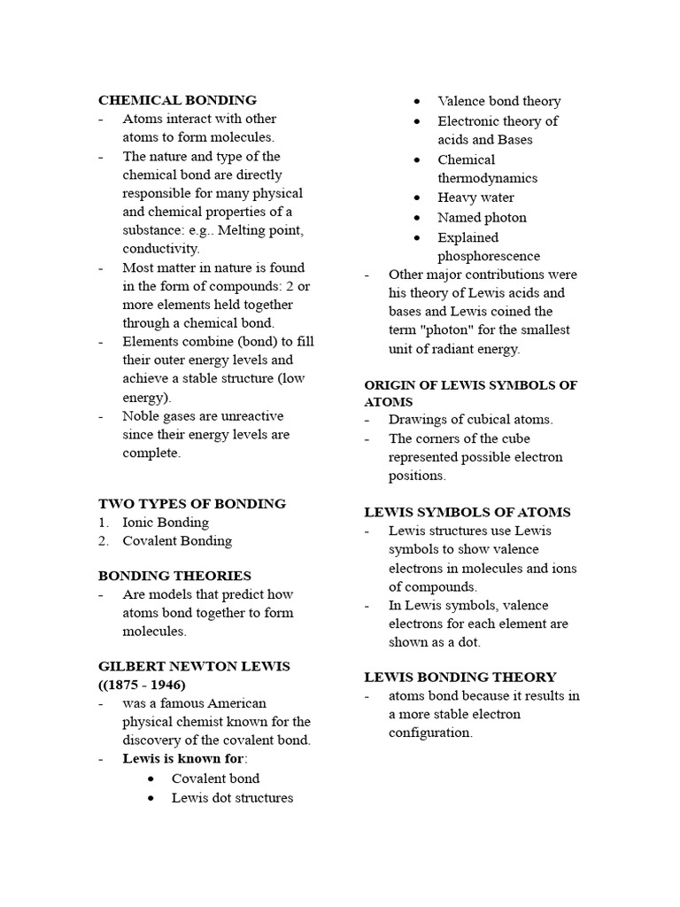 Chemical Bonding Lecture | PDF | Chemical Bond | Chemical Polarity