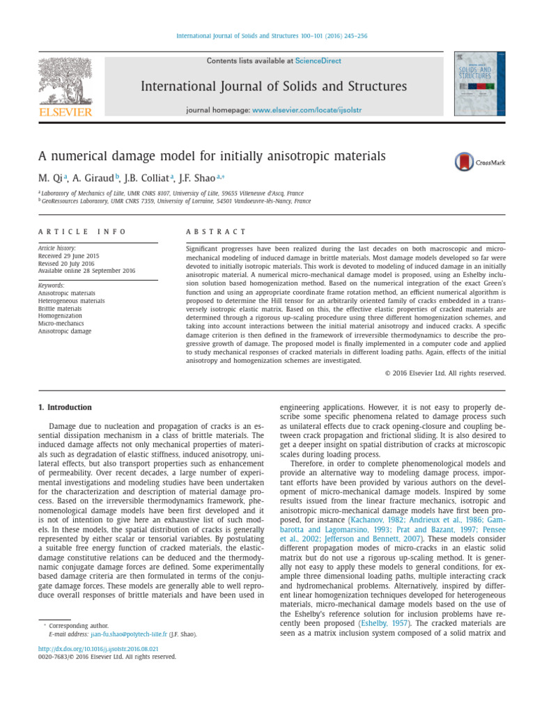 Ijss-2016 Damage Anisotropy | PDF | Chemistry | Anisotropy