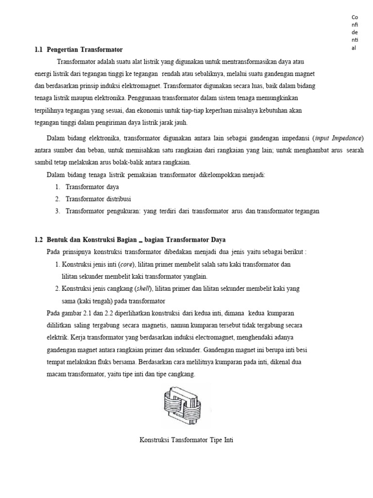 Pengertian dan Prinsip Kerja Transformator | PDF