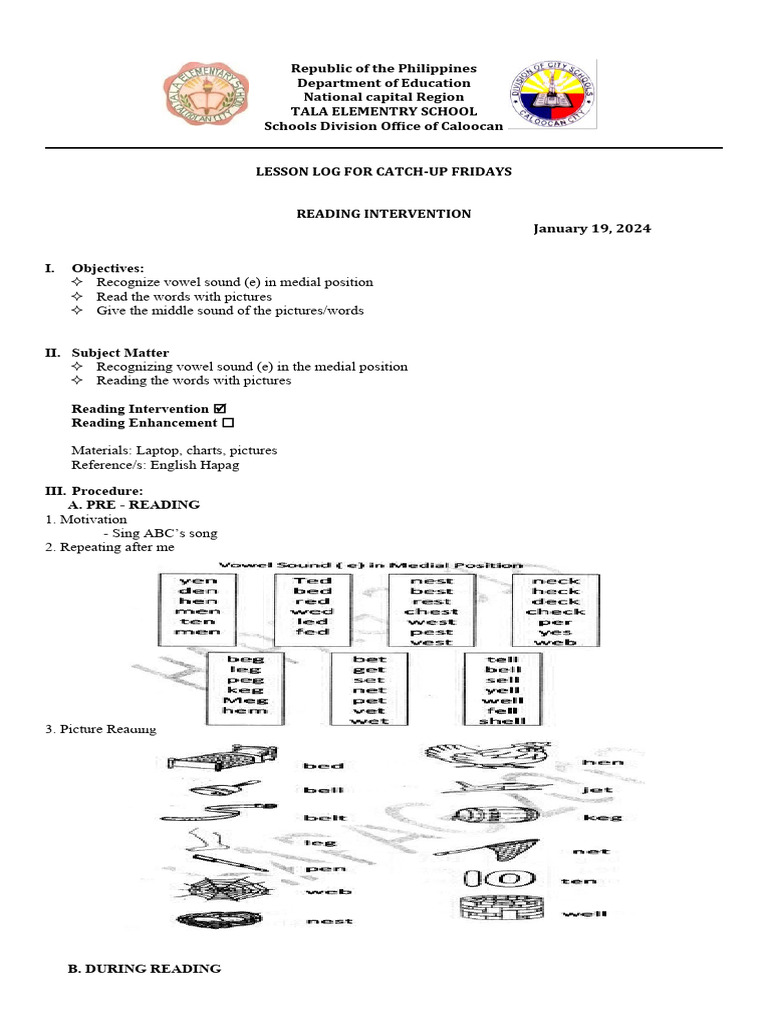 English - Reading Catch Up Friday | PDF